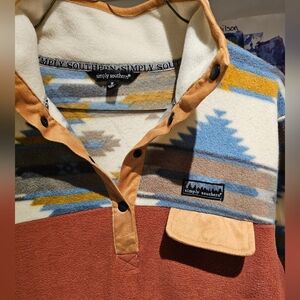 Simply Southern | Tops | Simply Southern Fleece Pullover With Aztec ...